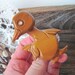Vintage Carved Wood Duck Bird Pin - Etsy