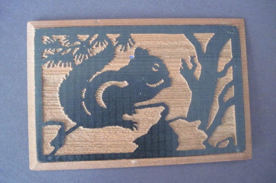 Vintage Carved California Redwood Chipmunk Postcard | Etsy