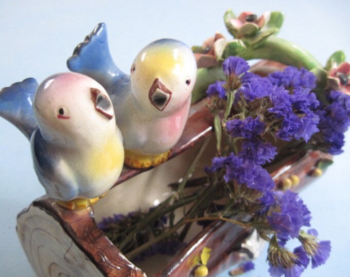 Vintage Ceramic Planter With Pair of Birds Made in Italy - Etsy