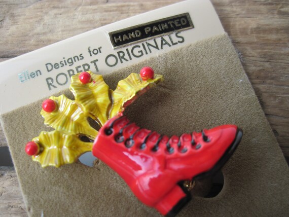 Vintage Ellen Designs For Robert Originals Red Enamel… - Gem