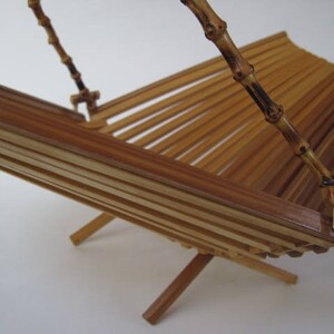 Vintage Folding Bamboo Basket With Handle - Etsy