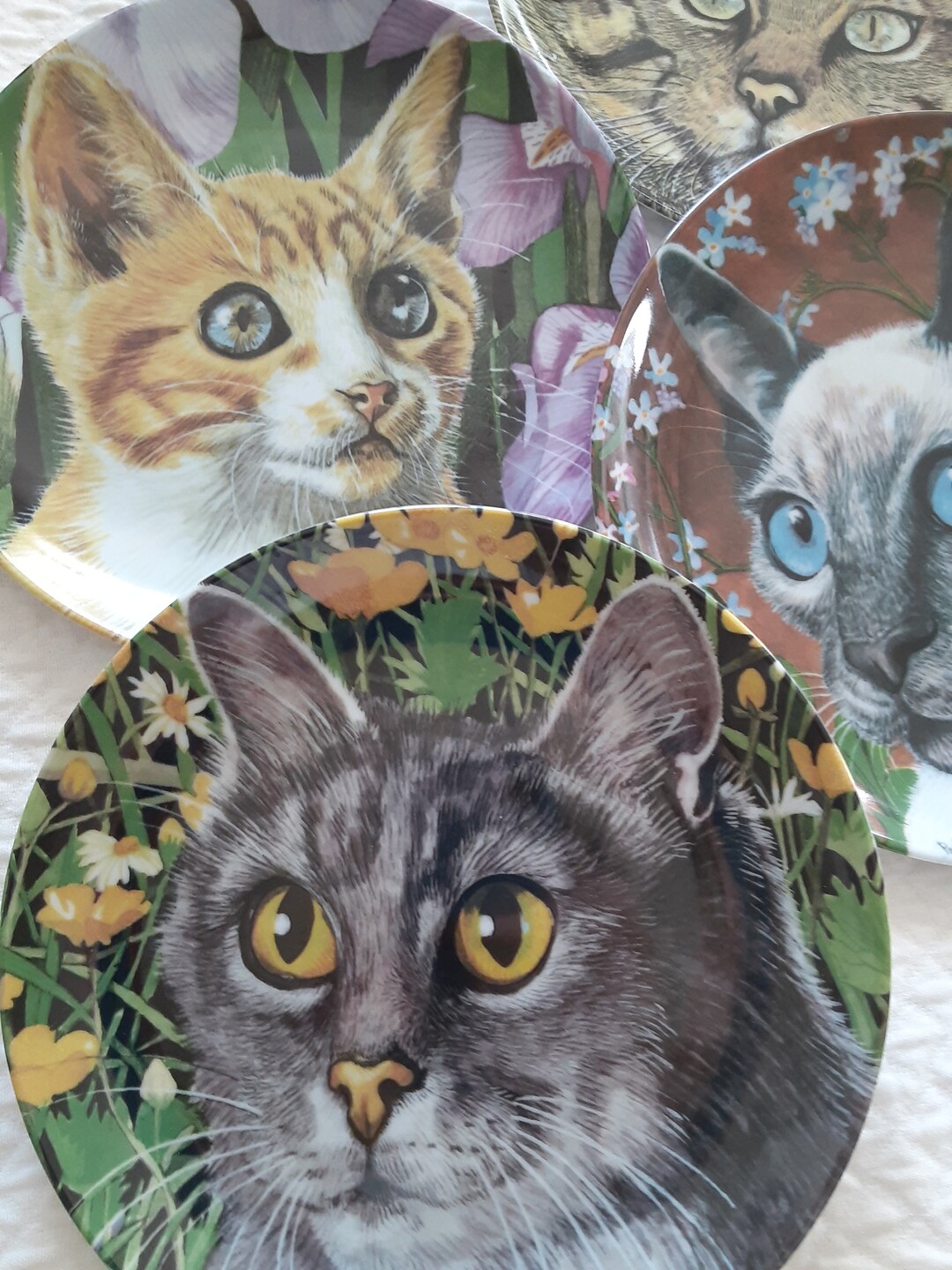 Vintage Set of 4 Kaiser Cat Plates West Germany - Etsy