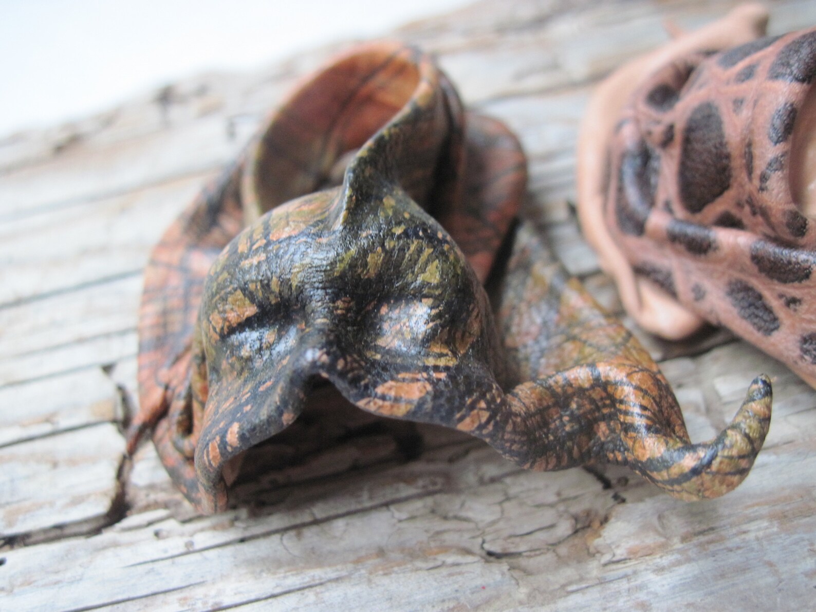Vintage Pair of Leather Sculpture Face Mask Pins - Etsy