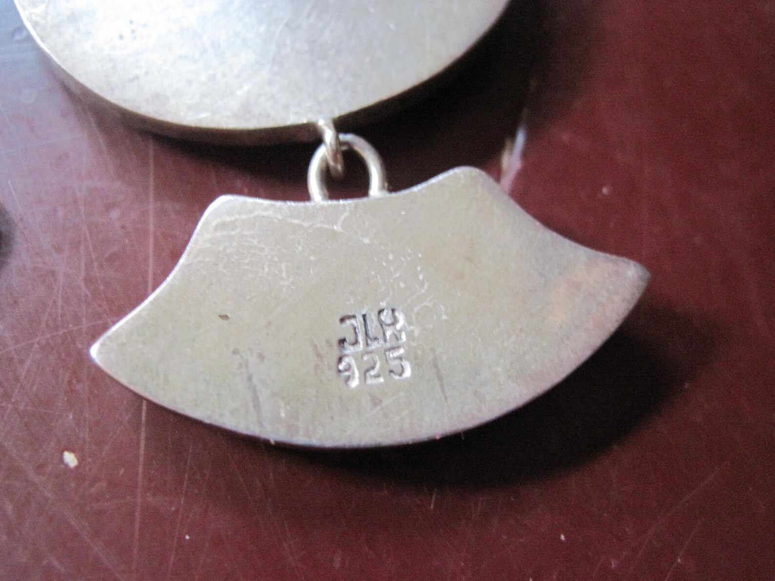 Vintage Designer Janice Lee Ripley Bone Pendant Beaded and Sterling ...