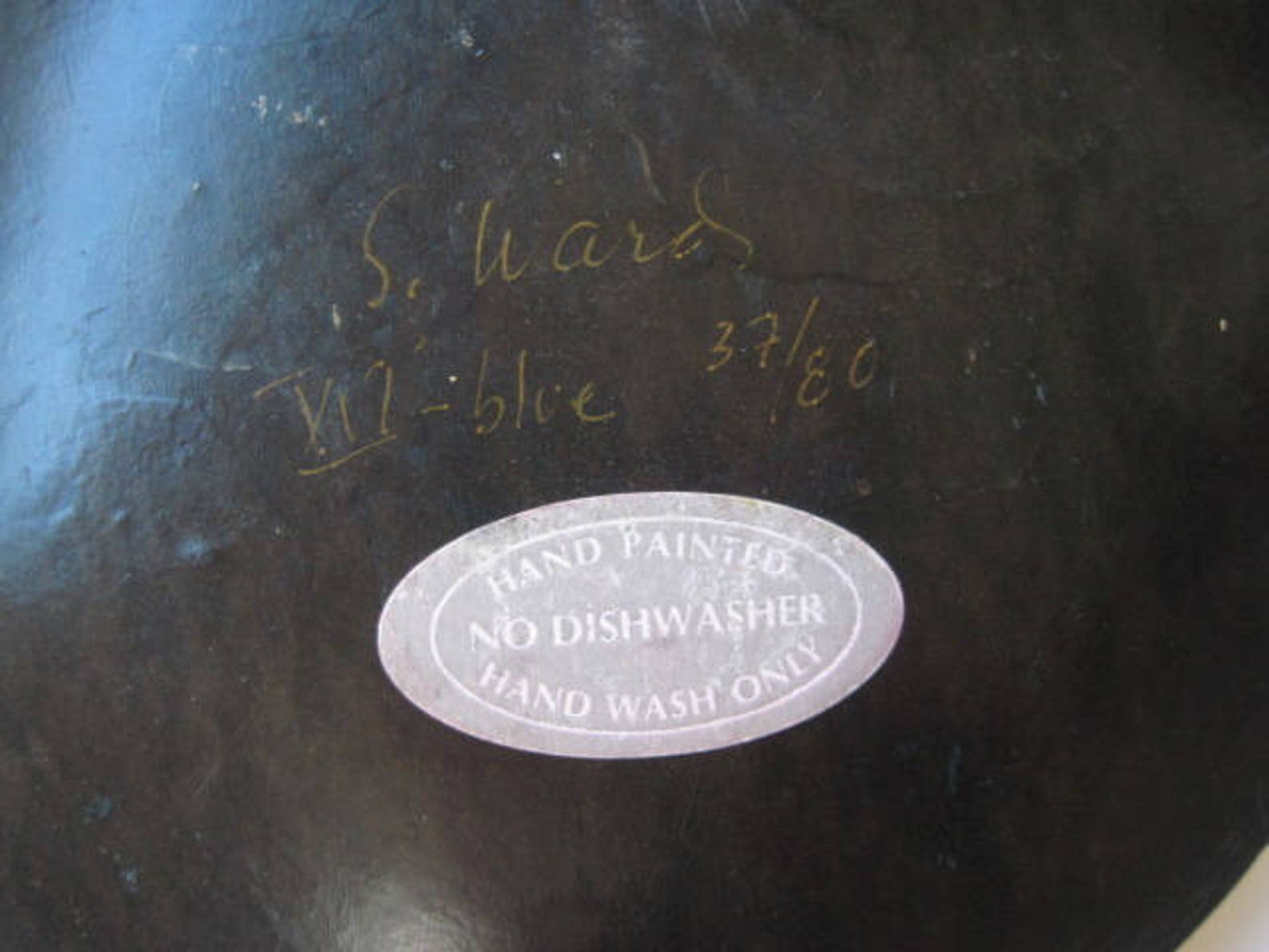 Vintage Susan Ward Signed Artwork Under Glass Plate with Sun | Etsy