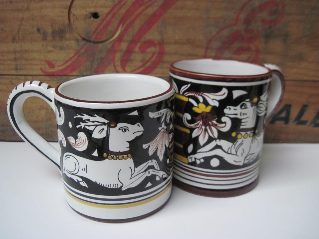 Vintage Pair of Mugs Siena Italy - Etsy
