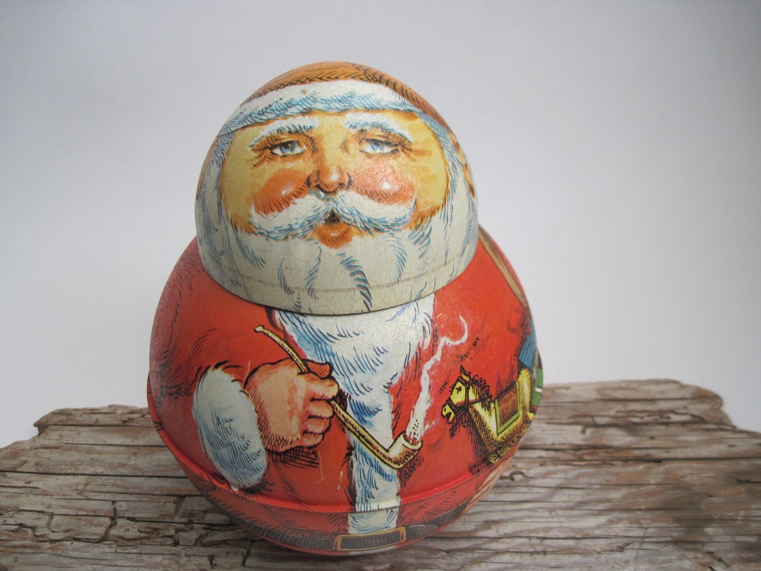 Vintage Santa Roly Poly Tin Made by Bristol Ware 1980 - Etsy