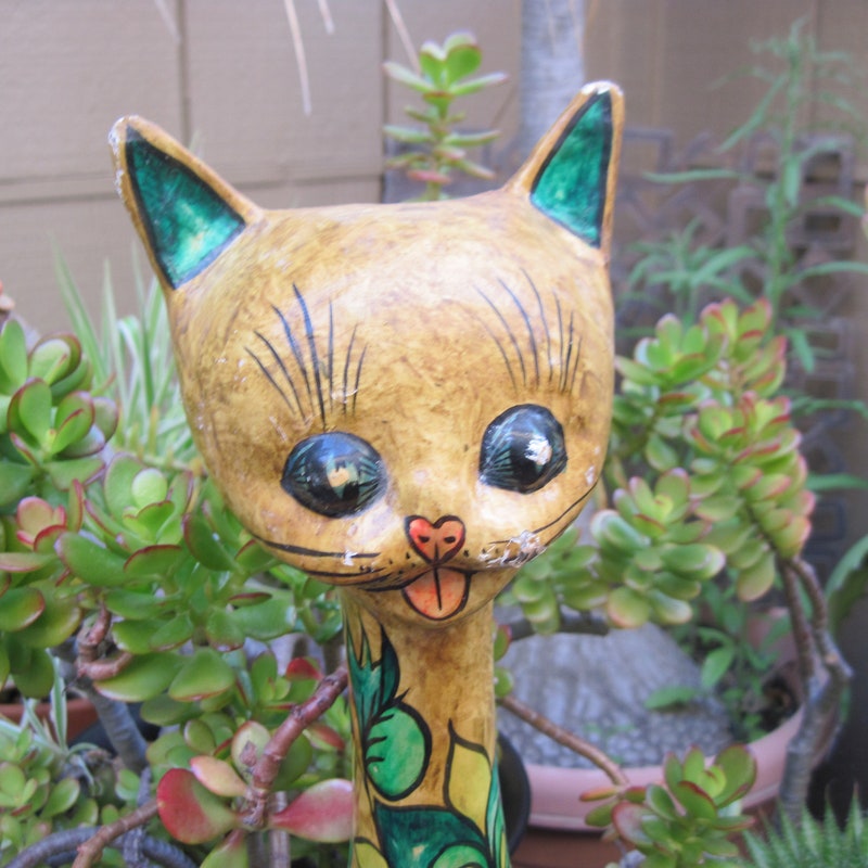 Paper Mache Cat - Etsy