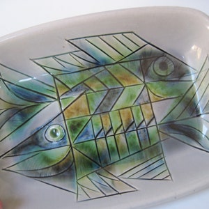 Vintage Gofer Pottery Plate With Fish Israel - Etsy