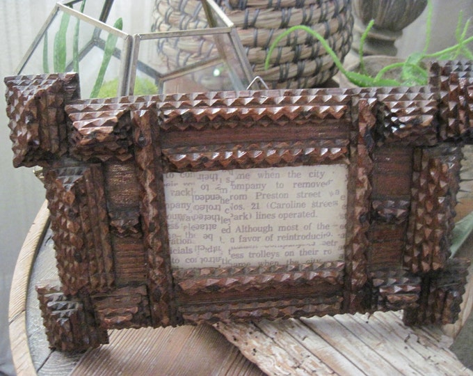 Antique Wood Tramp Trench Art Frame - Etsy