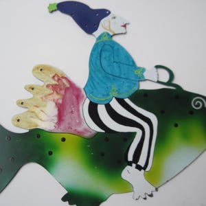 Vintage Judie Bomberger Man Riding Fish - Etsy