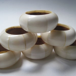 Vintage Set of 6 Bone Napkin Rings - Etsy