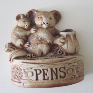 Vintage Swagman Pottery Koala Pen Holder Made in Australia - Etsy