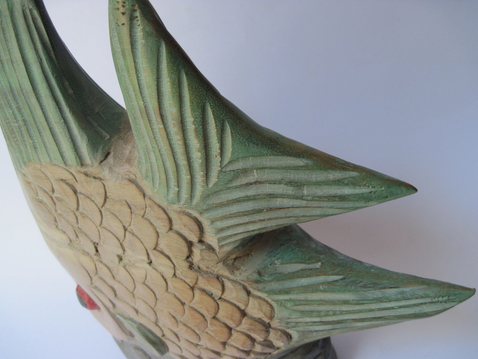 Vintage Large Carved Wood Tropical Fish | Etsy