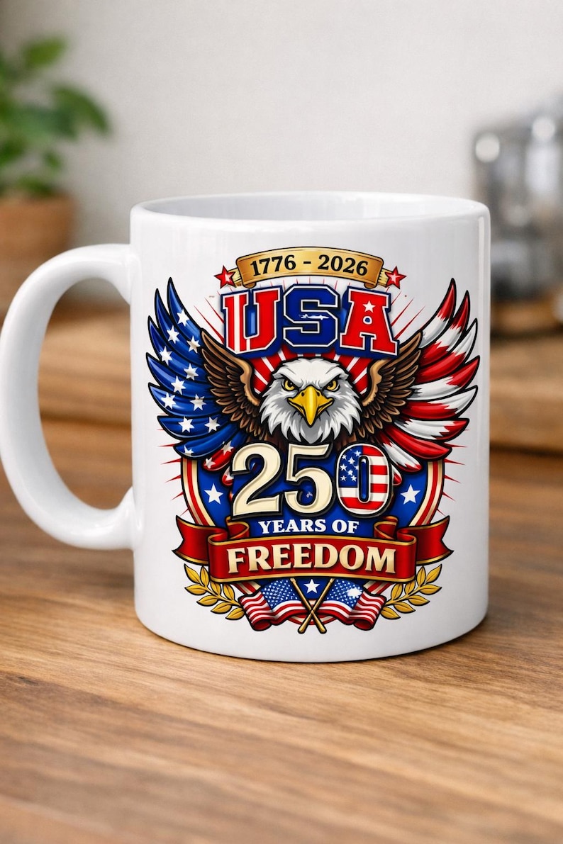 USA 250th Anniversary Eagle SVG | Patriotic Freedom Clipart (1776-2026 ...
