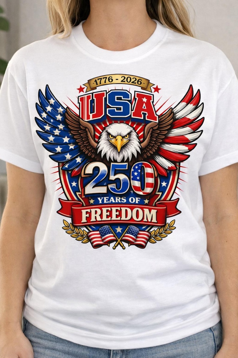 USA 250th Anniversary Eagle SVG | Patriotic Freedom Clipart (1776-2026 ...