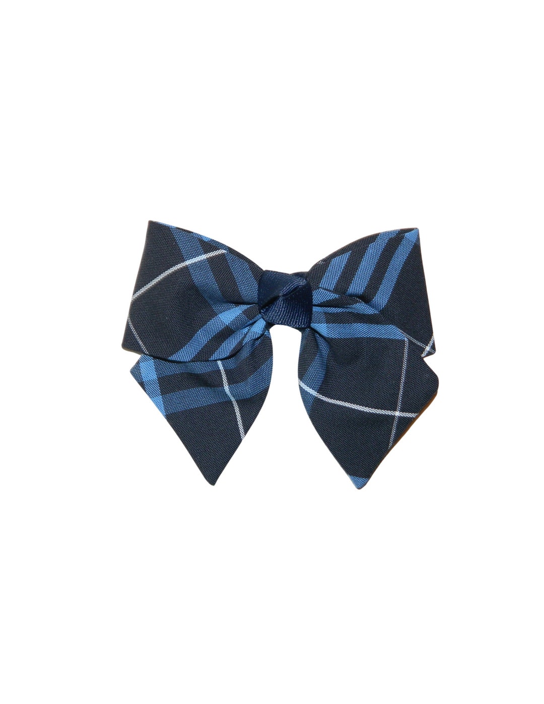 Navy & Blue Plaid Hair Bow - School Uniform Plaid Bows, Plaid Hair Bows ...