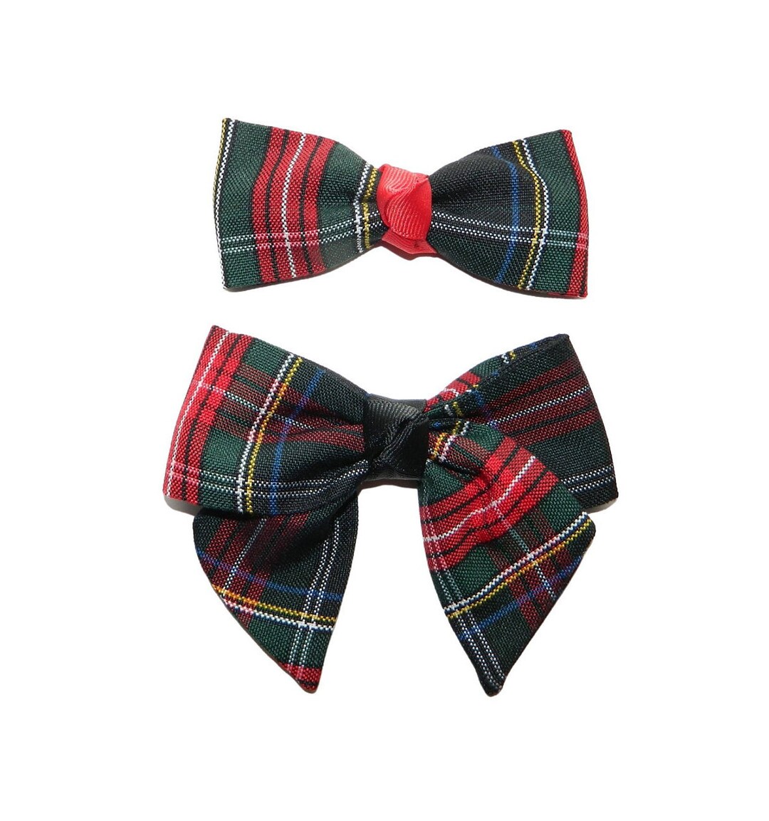 Black Red & Green Plaid Hair Bow School Uniform Plaid Bows - Etsy