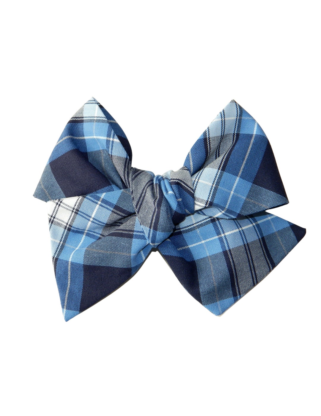 Navy, Lt Blue & White Plaid 76 Butterfly Bow - School Uniform Plaid ...
