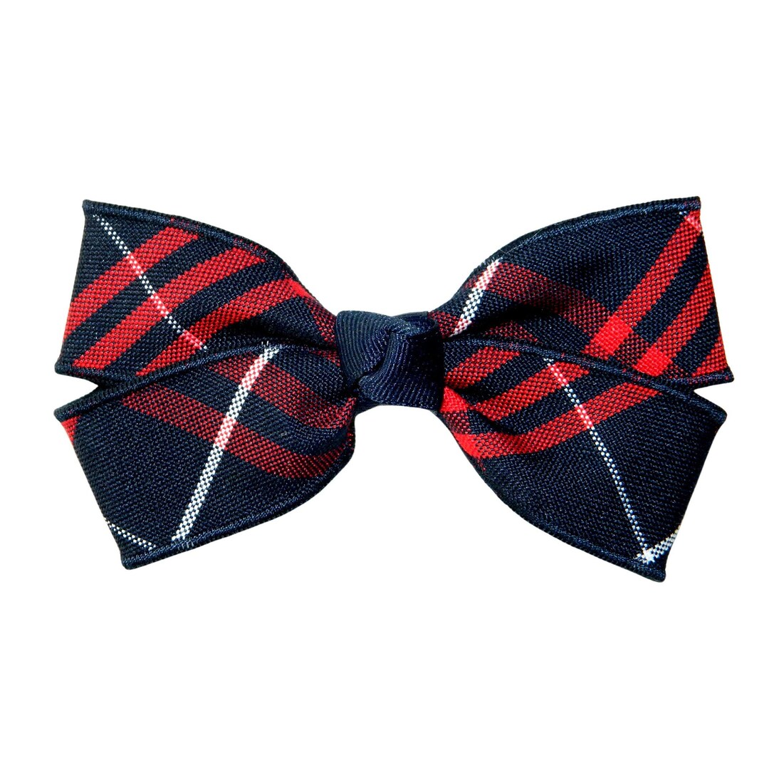 Navy & Red Plaid Basic Hair Bow School Uniform Hair Bows - Etsy