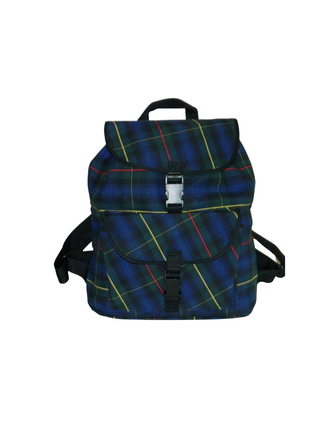 Navy Forest Red & Yellow Plaid Backpack School Plaid - Etsy