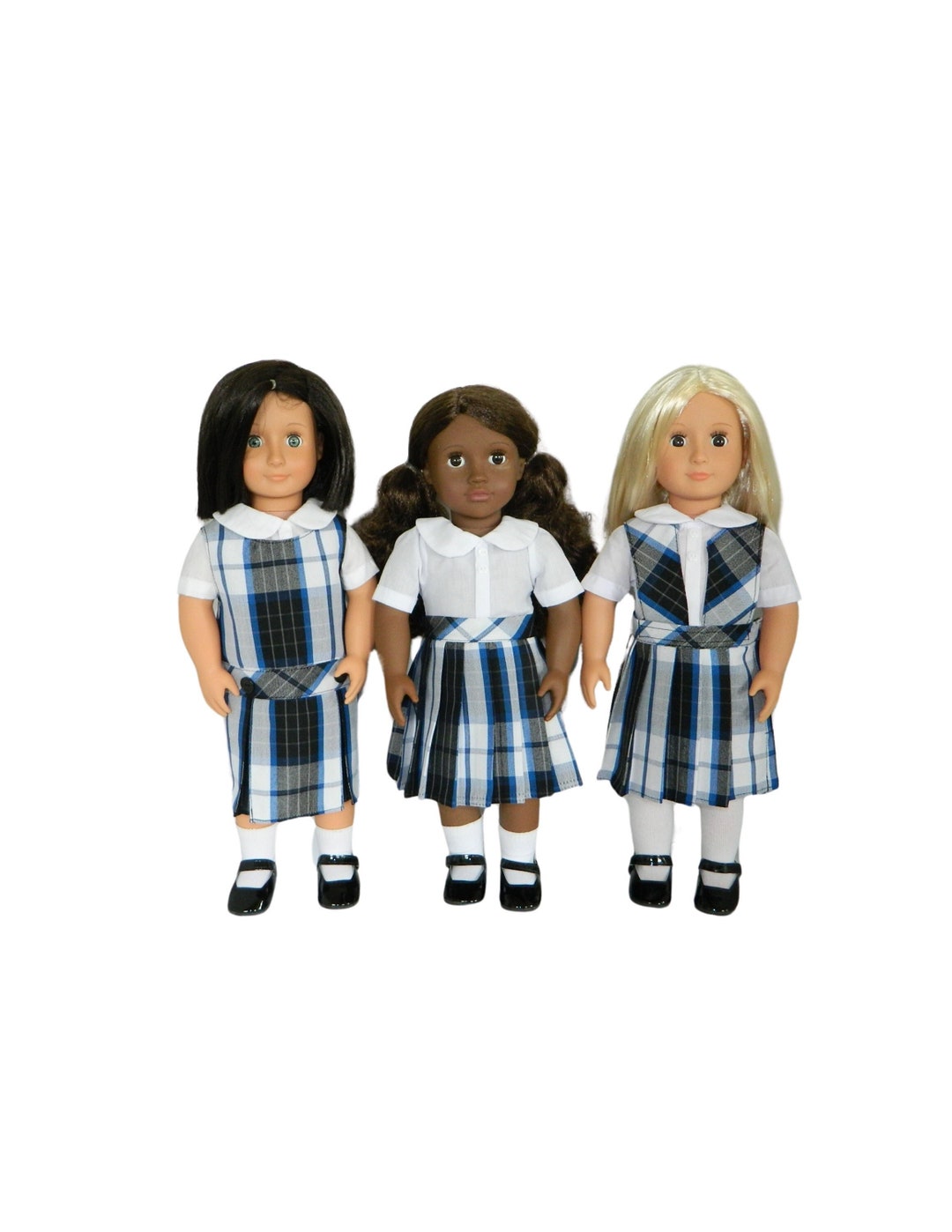 Blue, Black & White Plaid 578 Doll Uniform - 18 Inch Doll Uniform ...