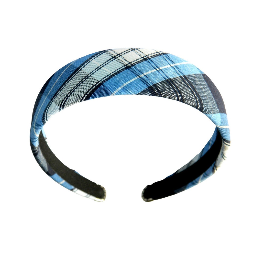 Navy, Lt Blue & White Plaid 1.5" Headband - School Uniform Headbands ...