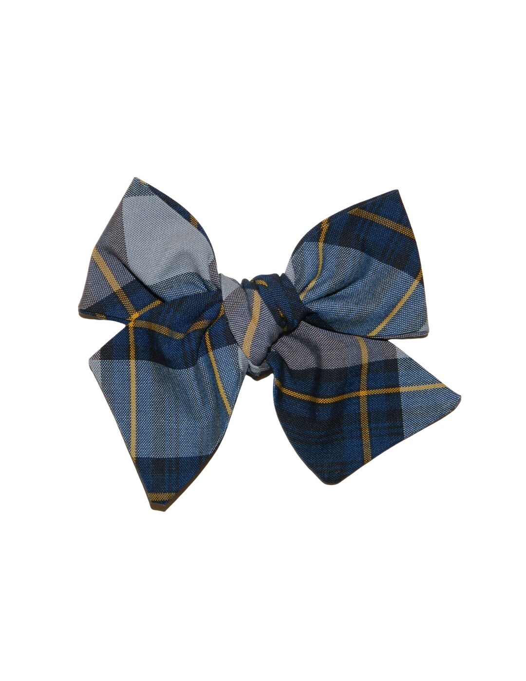 Gray, Navy & Gold Plaid 57 Butterfly Bow - School Uniform Plaid Hair ...