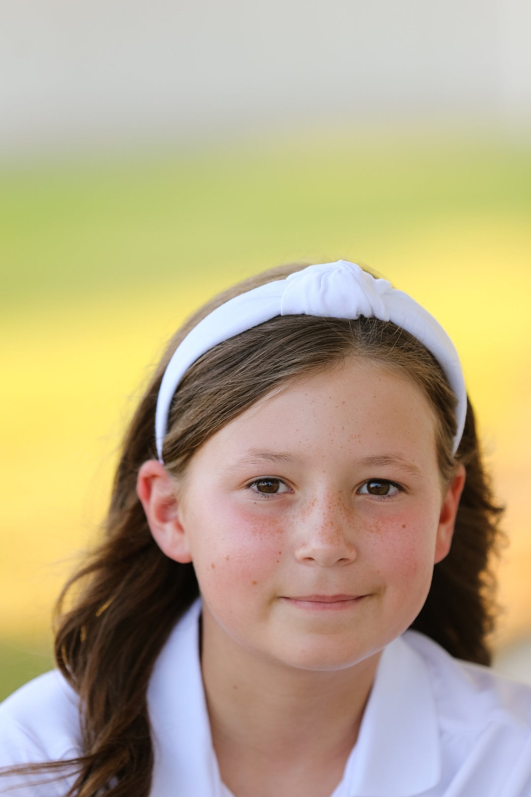 White Top Knot Headband - School Uniform Headbands, Girl's Top Knot ...