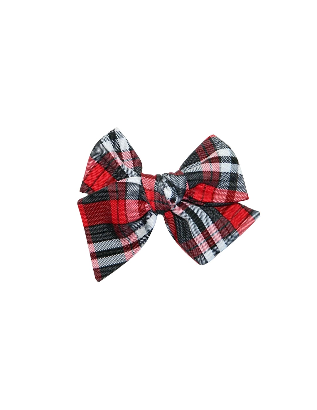 Red, White & Gray Plaid 69 Butterfly Hair Bow - School Plaid Hair Bows ...