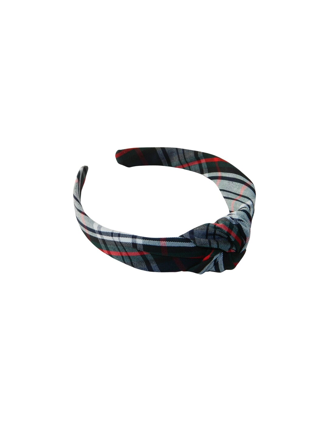 Navy, Green, Red & White Plaid Top Knot Headband - School Uniform Plaid ...