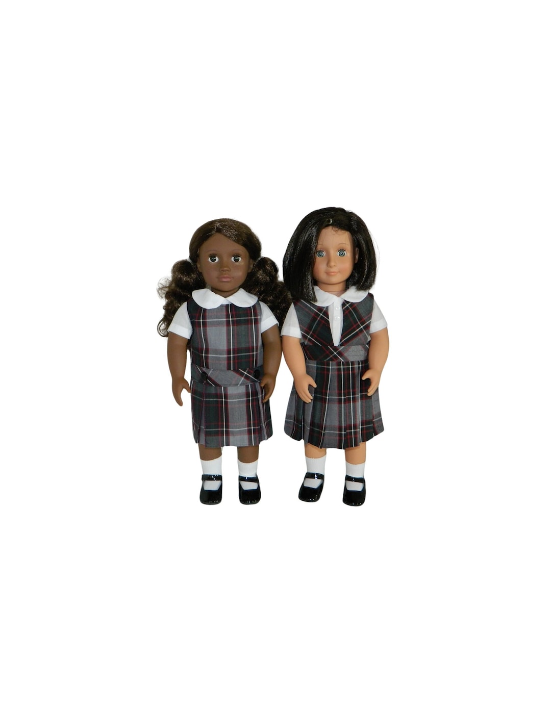 Gray, Black & Red Plaid Doll Uniform Set - 18 Inch Doll Uniform, Plaid ...