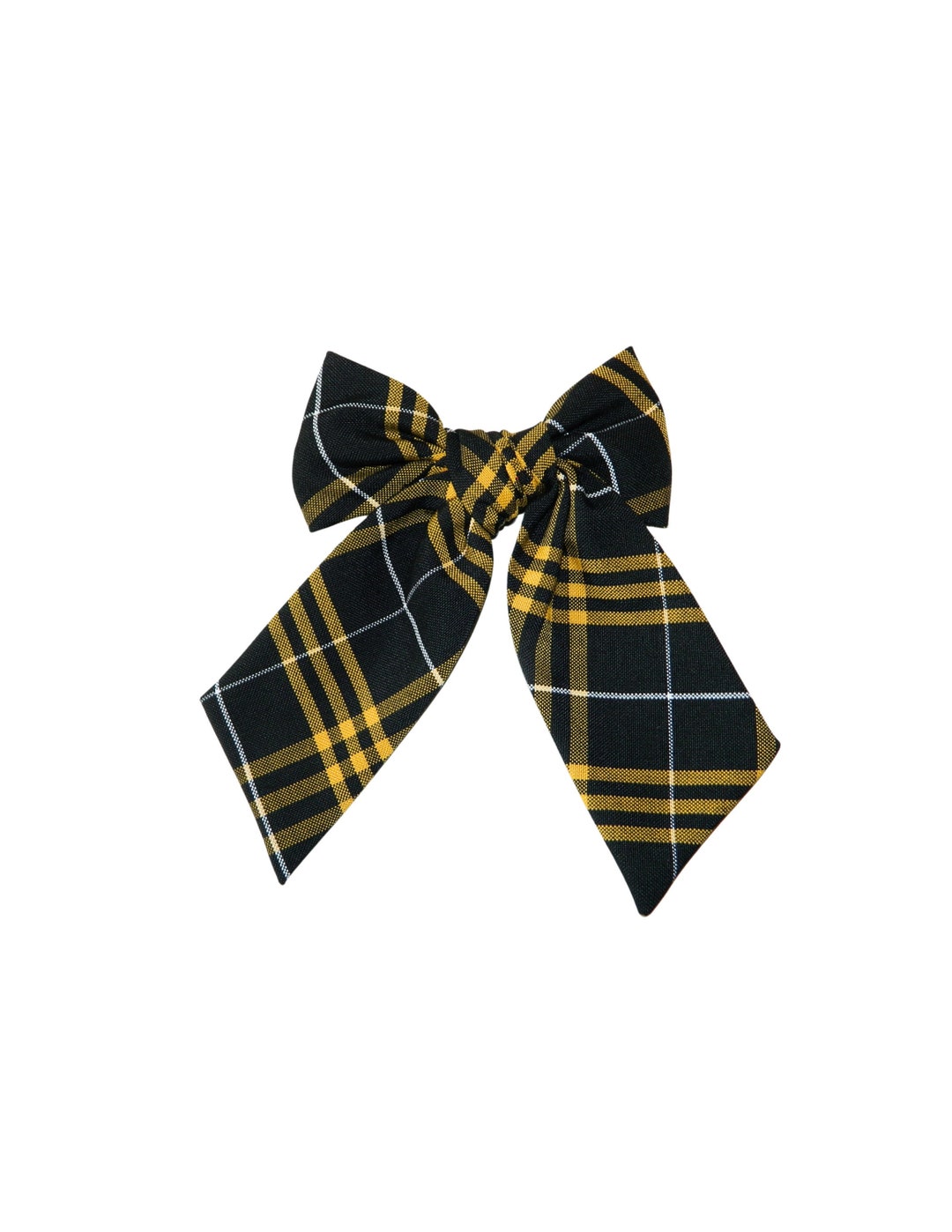 Black & Gold Plaid Shanna Hair Bow - Black and Gold Plaid, Plaid Hair ...