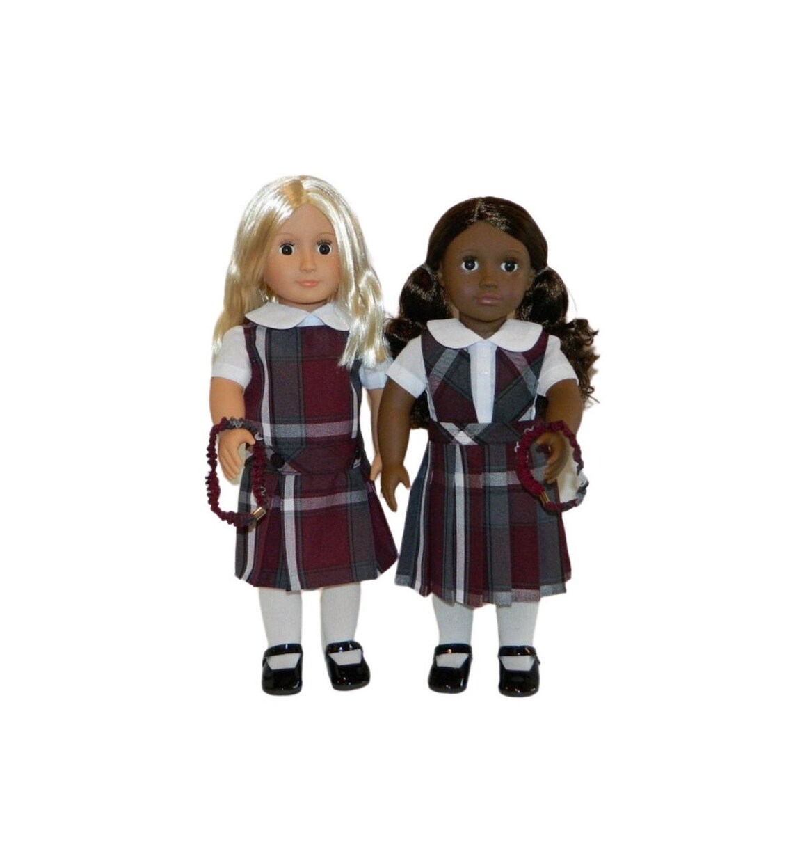 Burgundy & Gray Plaid Doll Uniform Set 18 Inch Doll Uniform - Etsy