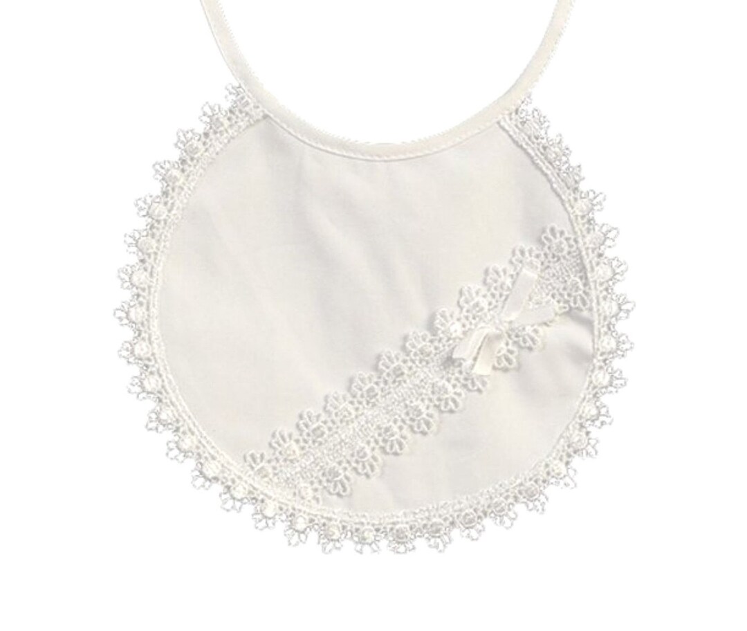 Baby Girl's White Lace Bib Girl's Lace Bib, Girl's Christening Bib ...