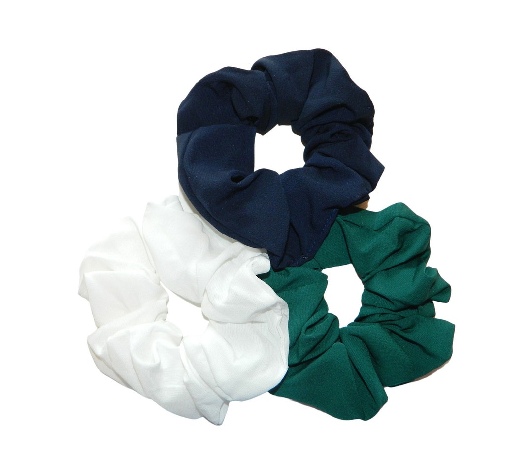 Navy & Hunter Green Scrunchie Set - School Scrunchies, Navy Scrunchies ...
