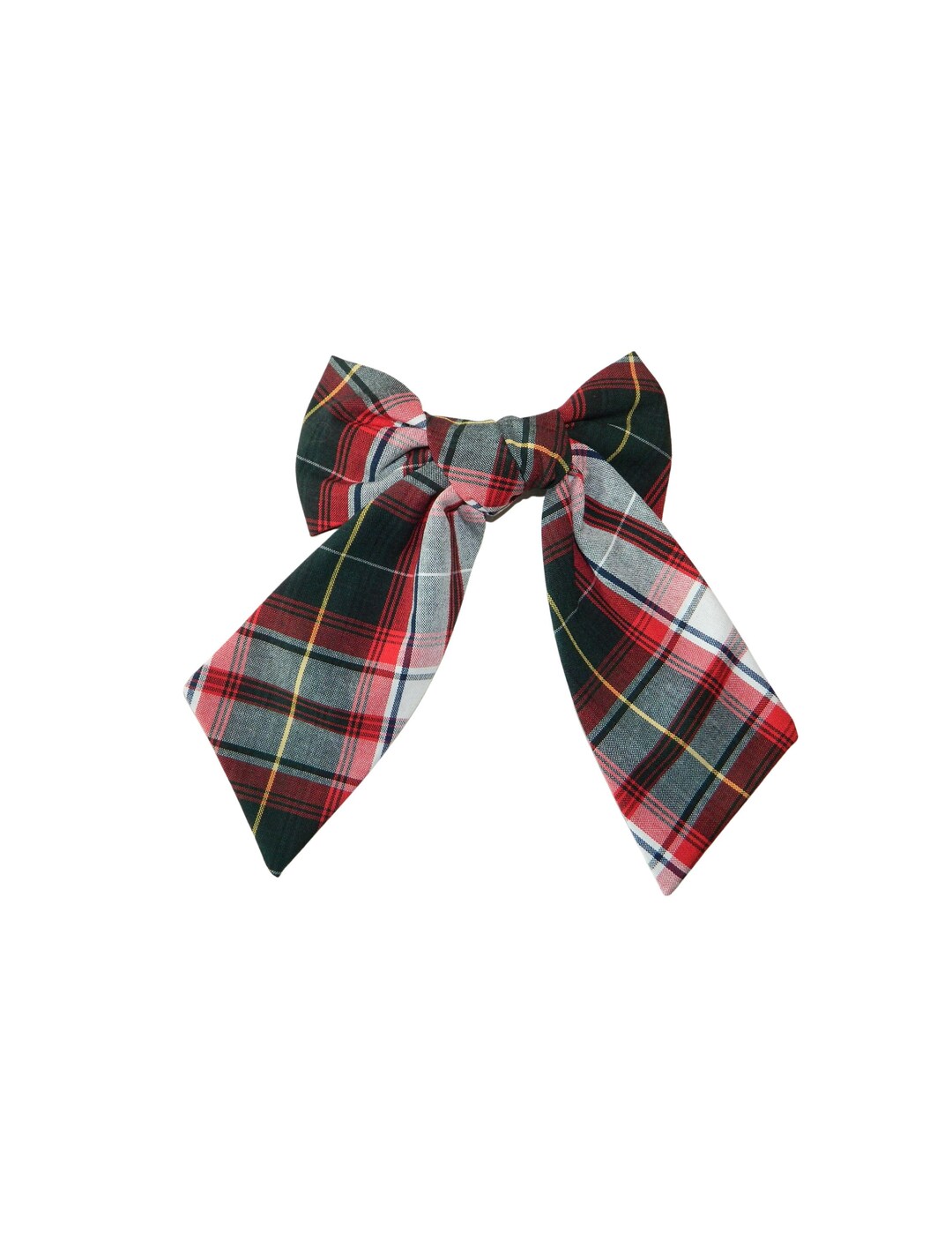 Hunter Green, White & Red Plaid Shanna Hair Bow - School Uniform Hair ...