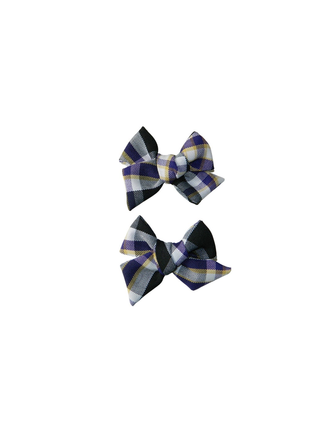 Purple, White & Black Plaid Butterfly Pigtail Bows - School Uniform ...