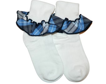 Navy Blue Ruffle Socks - Etsy