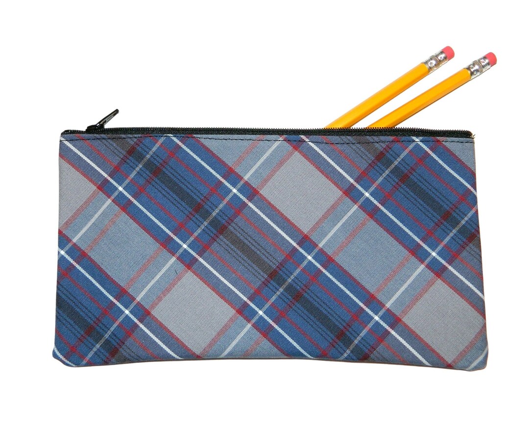 Navy, Gray & Red Plaid Pencil Case Plaid 53, School Uniform Plaid ...
