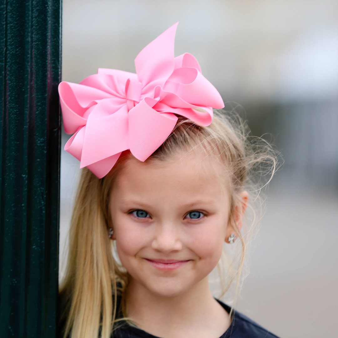Pink XL Double Hair Bow - Extra Large Hair Bow, Pink Hair Bow, XXL Hair ...