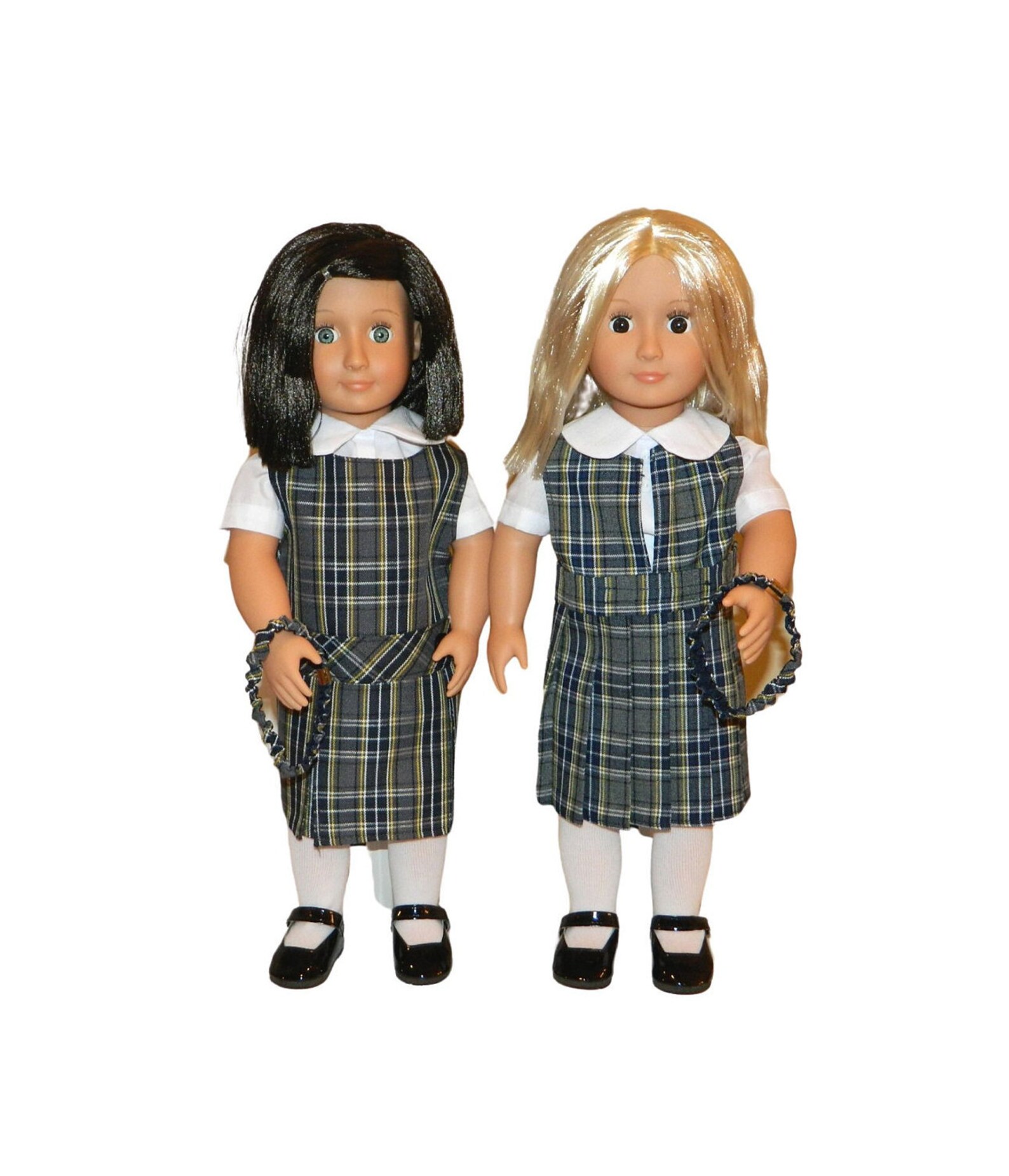 Navy Gray & Yellow Plaid Doll Uniform Set 18 Inch Doll | Etsy