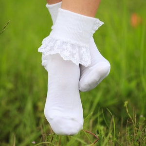 Ivory Fancy Lace Socks Girl's Dress Socks, Ivory Dress Lace Socks ...