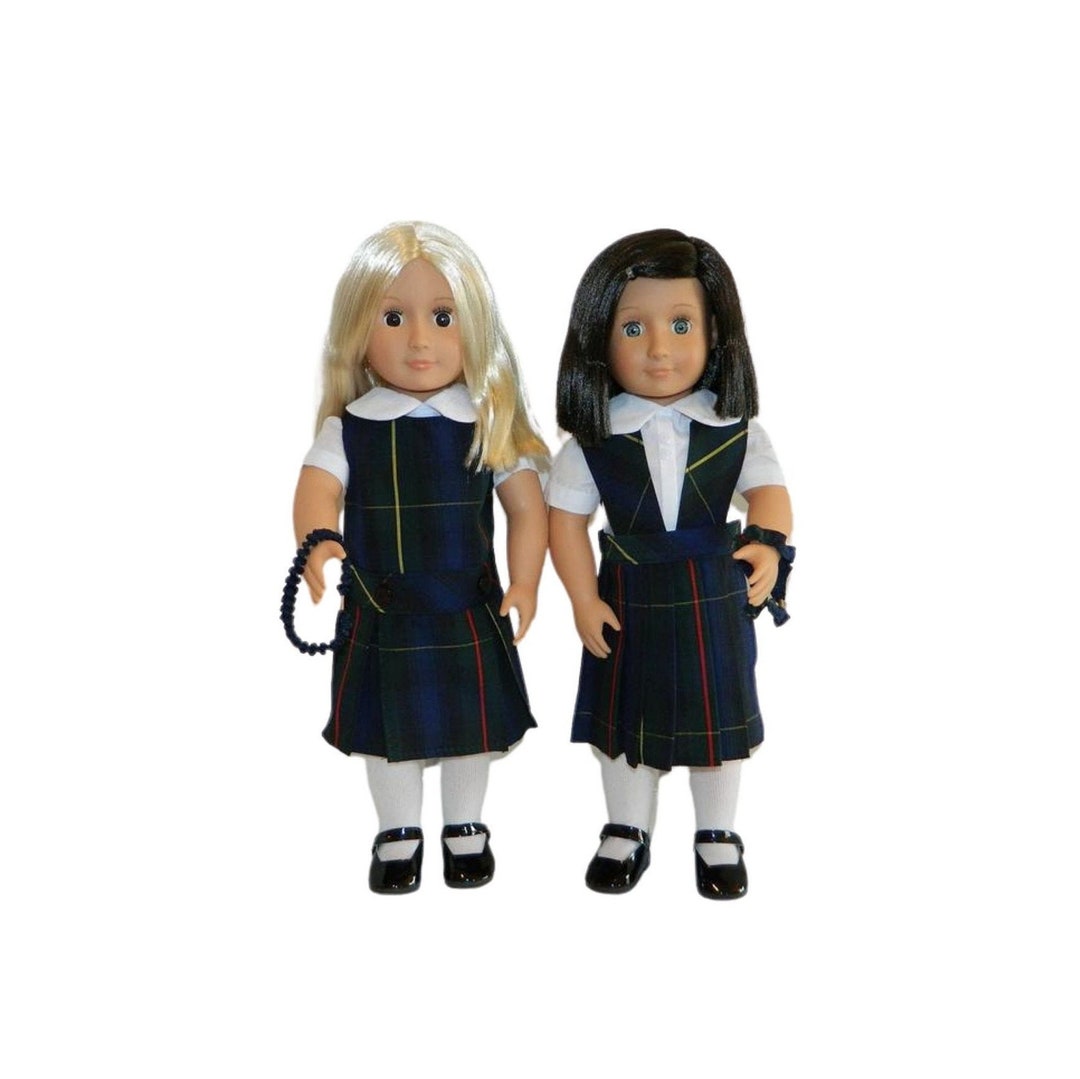 Navy, Hunter, Red & Yellow Plaid Doll Uniform Set 18 Inch Doll Uniform ...