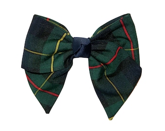 Hunter/classic Navy Plaid School Uniform Hair Bow - Etsy