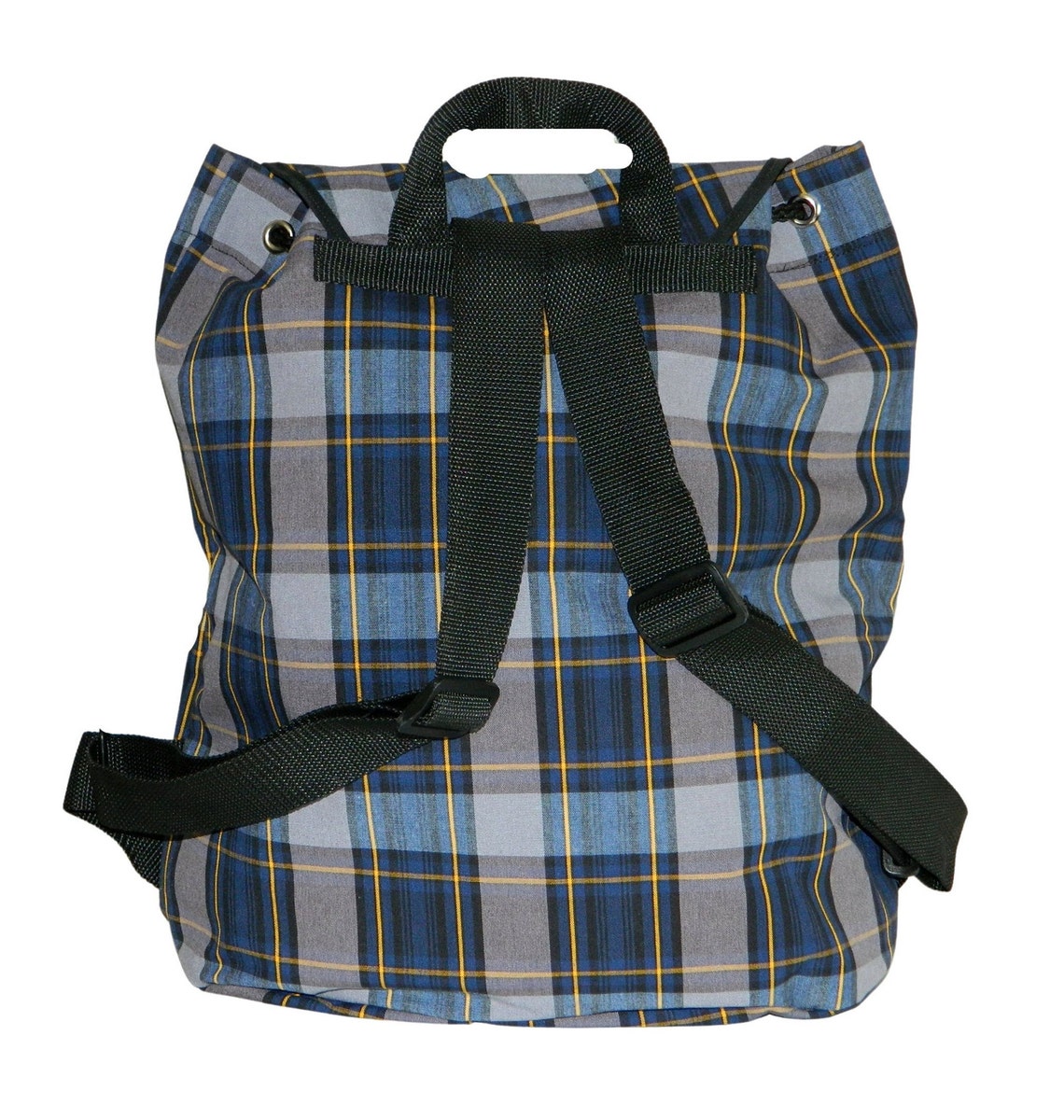 Navy Gray & Gold Plaid Backpack Plaid 57 School Plaid | Etsy