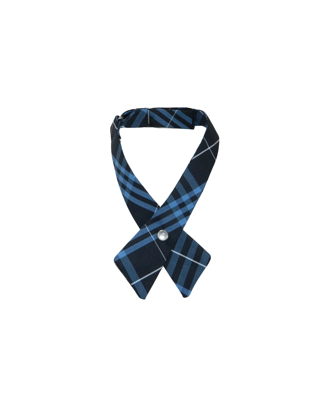 Girl's Navy & Blue Plaid 3D Neck Tie - Girl's School Uniform Plaid Neck ...
