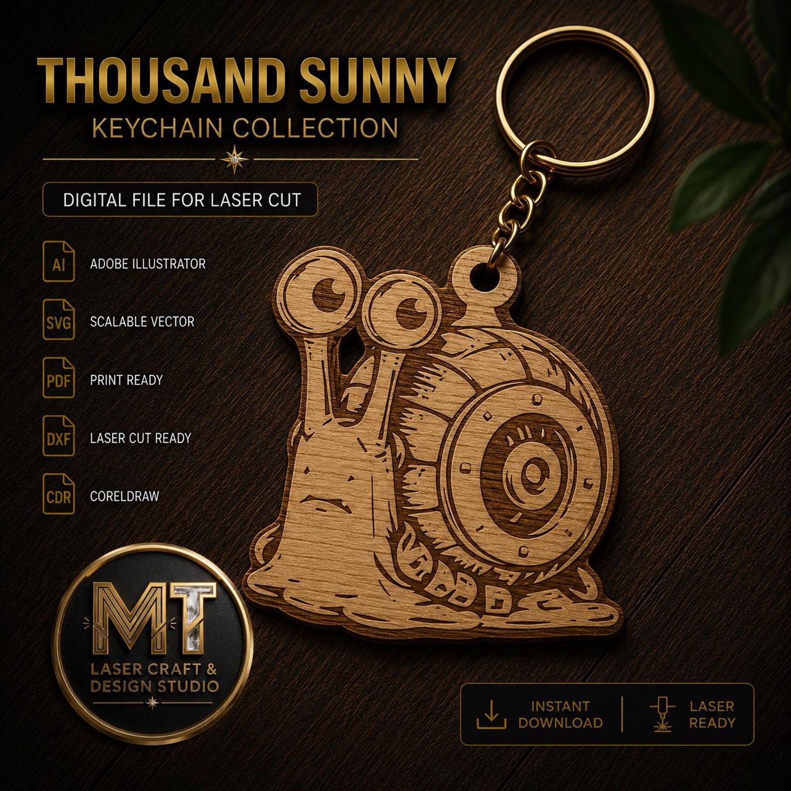 Thousand Sunny Keychain Collection SVG Bundle | One Piece Laser Cut ...