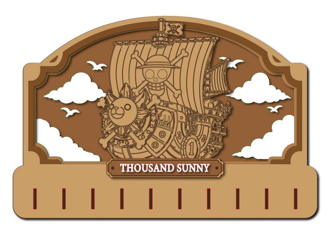 Thousand Sunny Key Holder Laser Cut File | One Piece Wall Decor SVG ...