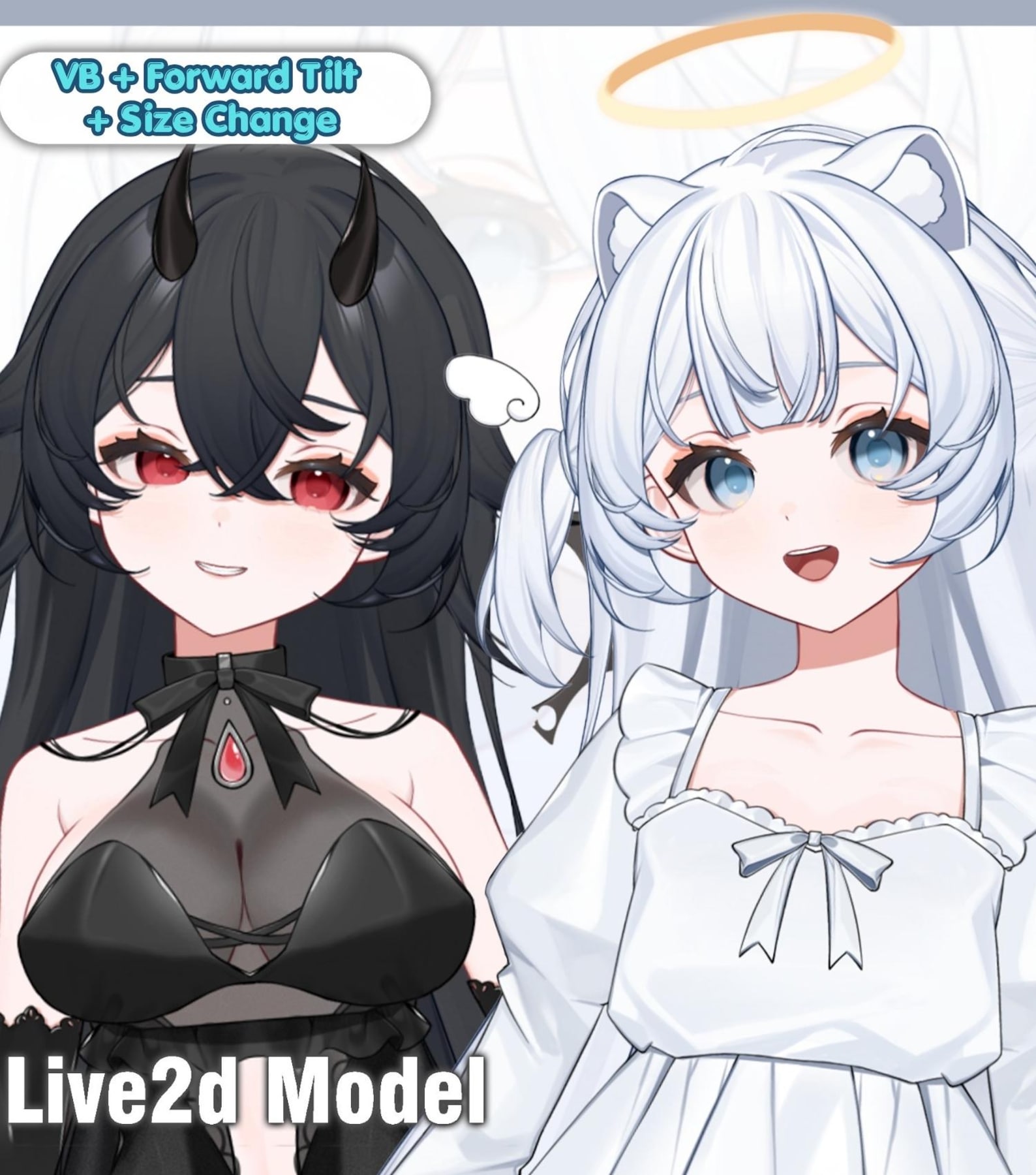 Live2D VTuber | VTube Studio用モデル エンジェル デビル アバター アニメキャラクター カスタマイズ可能 ...
